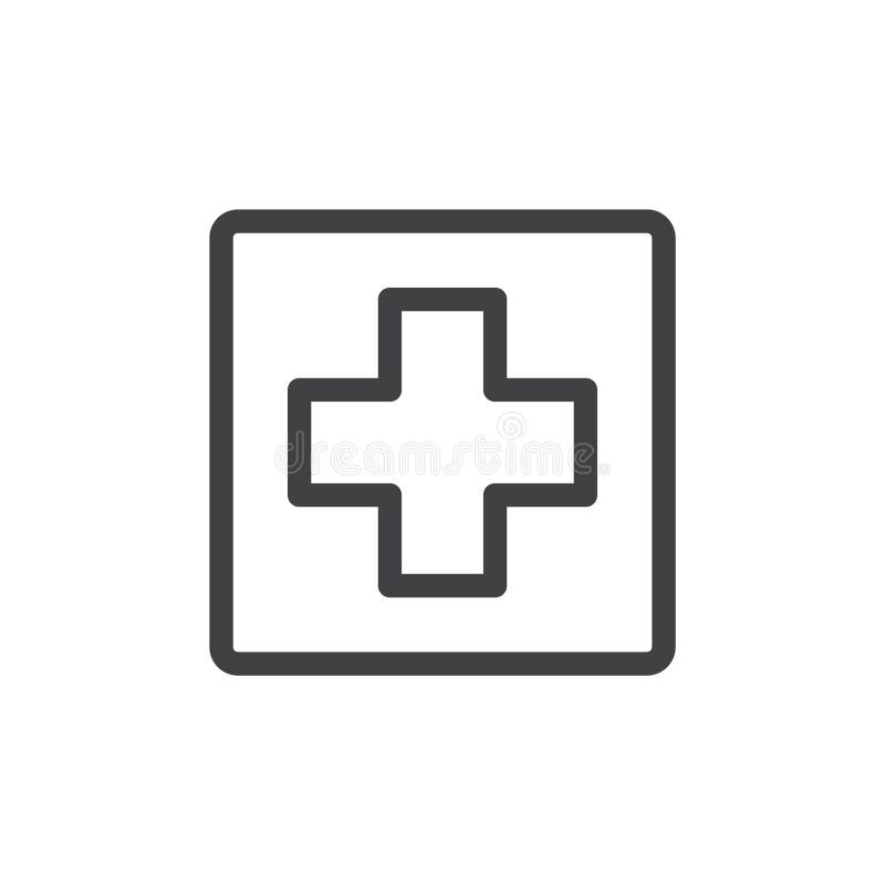 Plus Icon Simple Outline Vector Logo Stock Vector - Illustration of ...