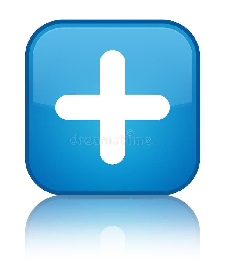 Plus Icon Special Cyan Blue Square Button Stock Illustration ...