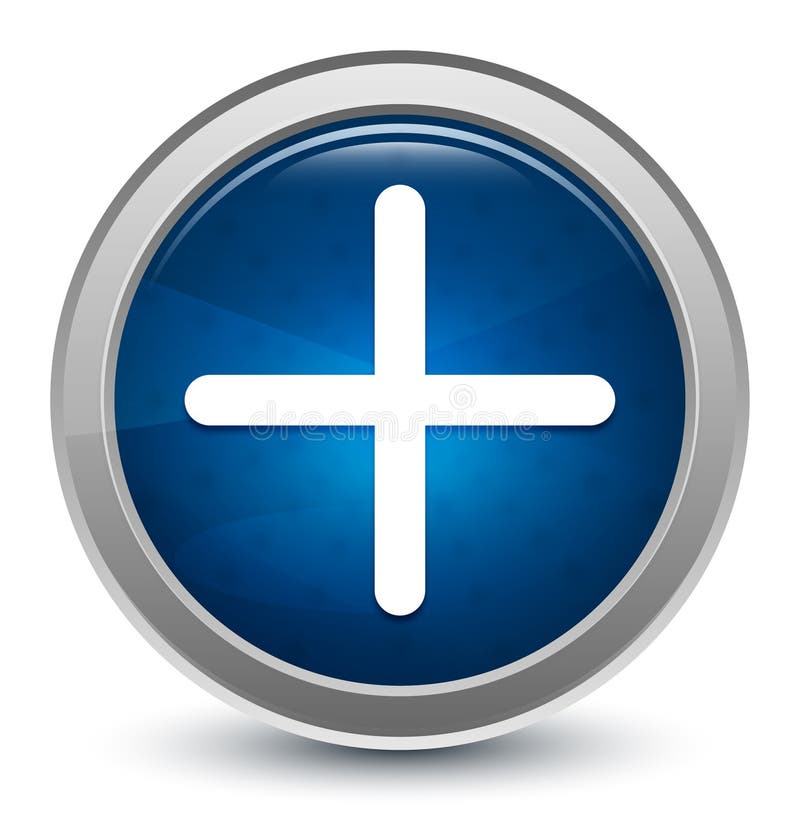 Plus Icon Starburst Shiny Blue Round Button Illustration Design Concept ...