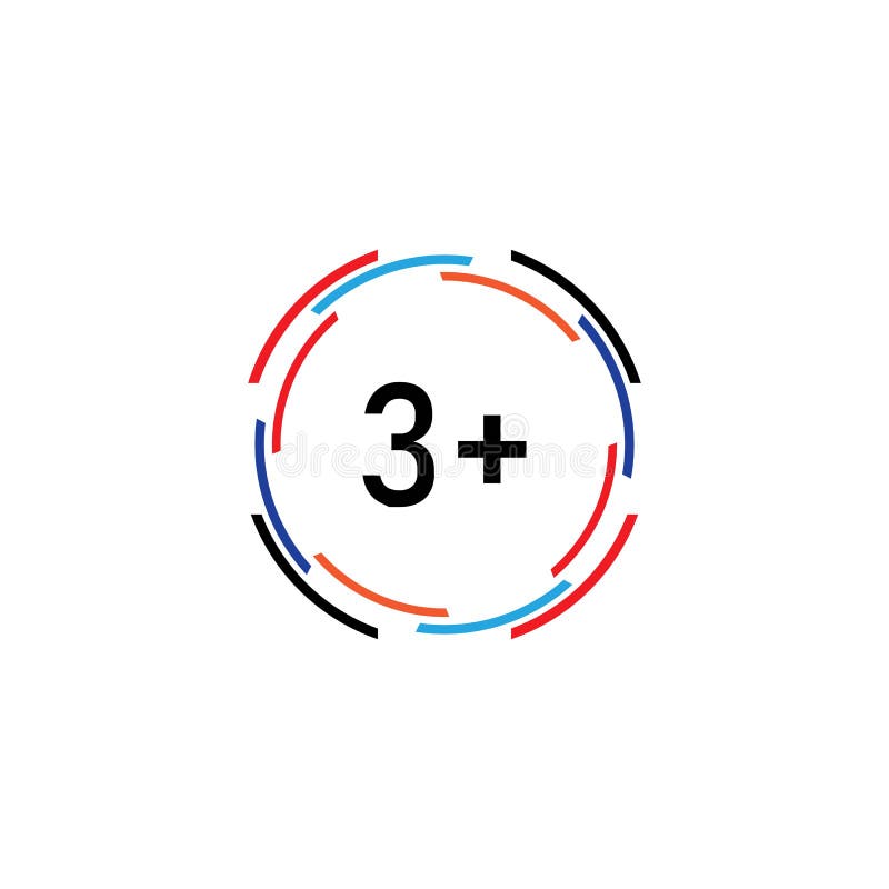 3 Plus Icon Symbol Vector Illustration Design Template Stock Vector ...
