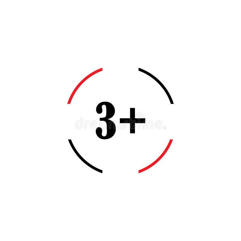 3 Plus Icon Symbol Vector Illustration Design Template Stock Vector ...