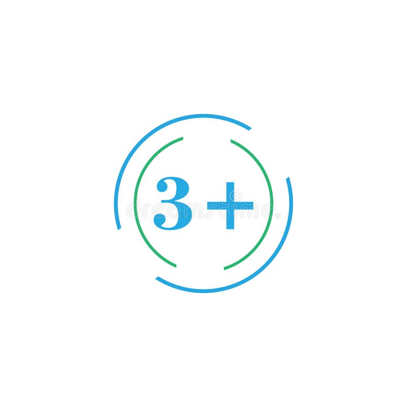3 Plus Icon Symbol Vector Illustration Design Template Stock Vector ...