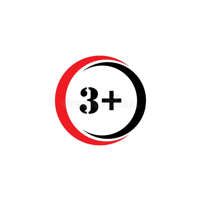 3 Plus Icon Symbol Vector Illustration Design Template Stock Vector ...