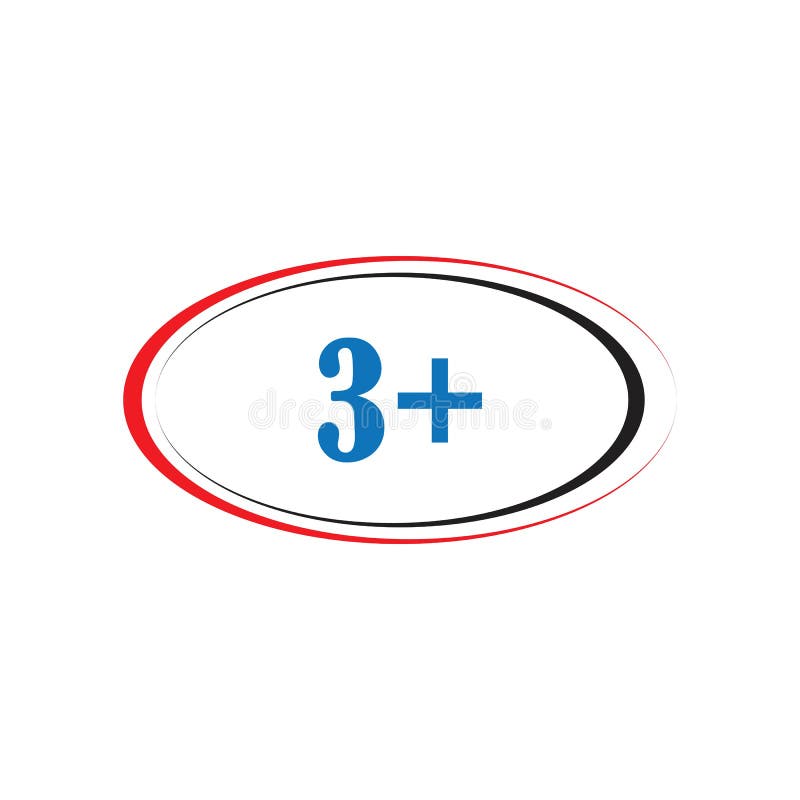 3 Plus Icon Symbol Vector Illustration Design Template Stock Vector ...