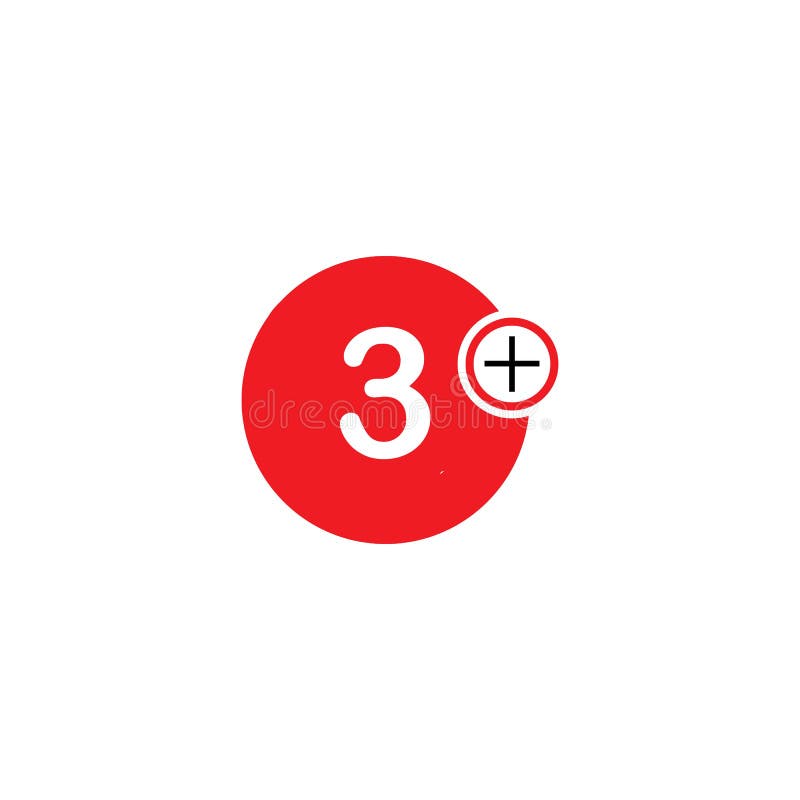 3 Plus Icon Symbol Vector Illustration Design Template Stock Vector ...