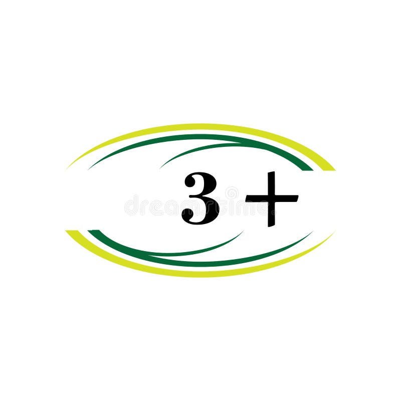 3 Plus Icon Symbol Vector Illustration Design Template Stock Vector ...