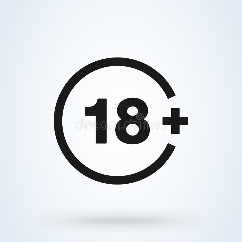18 Plus Icon in Trendy Flat Style Isolated on Background. Vector 18 ...
