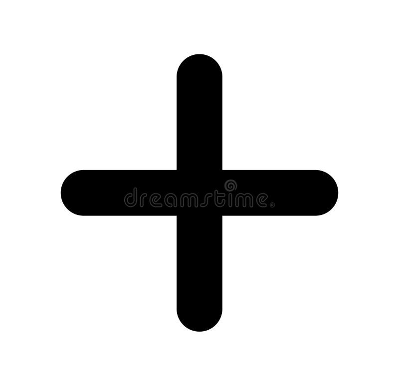 Plus Icon Vector. Black Cross Vector Icon Stock Vector - Illustration ...