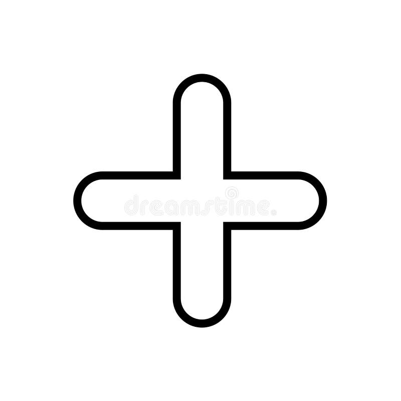Plus Icon Vector Isolated on White Background, Plus Sign , Line and ...