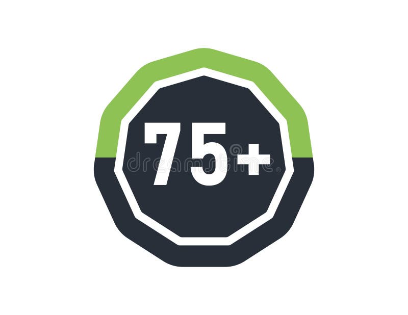 75 Plus Isolated on White Background. Number of 75 Plus Stock Vector ...