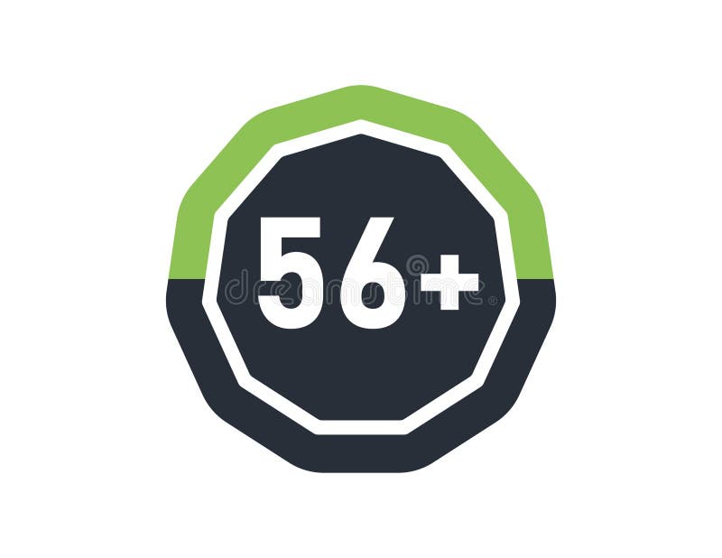56 Plus Isolated on White Background. Number of 56 Plus Stock Vector ...