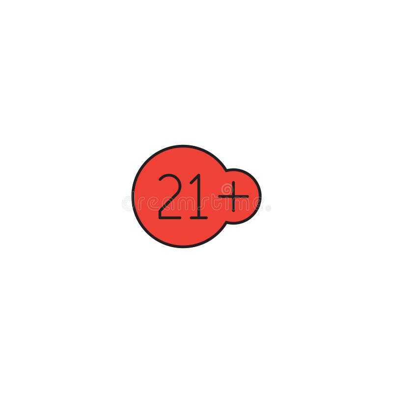 21 Plus Jaar Oud Symbool Van Het Teken Vectorpictogram Geïsoleerd Op Witte Achtergrond Vector ...