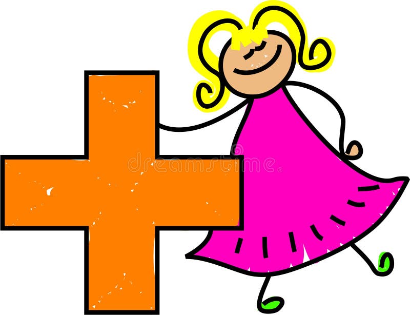 Plus kid stock vector. Illustration of sign, preschool - 1092243