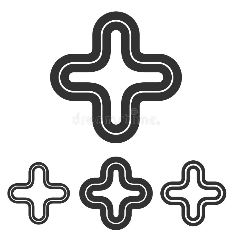 Plus line logo design set stock vector. Illustration of tech - 126041612