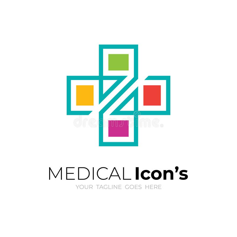 Plus Logo with Medical Design Template, Colorful Style Stock Vector ...