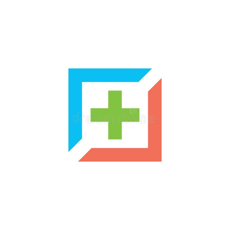 Plus Medical Colorful Geometric Square Logo Vector Stock Vector ...