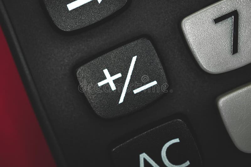 Plus and Minus Button on Calculator Close Up Stock Image - Image of ...