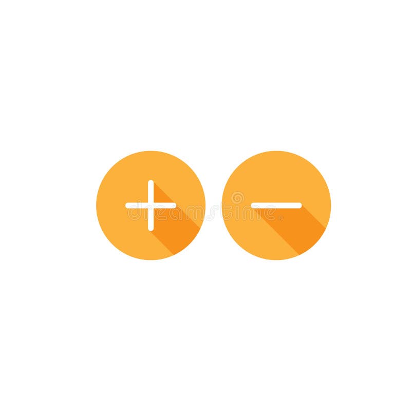 Plus and Minus Circle Flat Vector Icons Isolated on White. Add or Plus ... Plus and Minus Circle Flat Vector Icons Isolated on White. Add or Plus ...