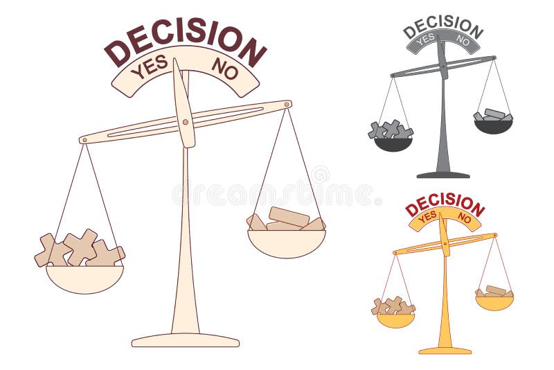 Plus and Minus on Decision Scale Stock Vector - Illustration of ...