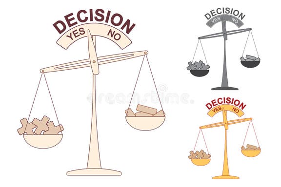 Plus and Minus on Decision Scale Stock Vector - Illustration of ...
