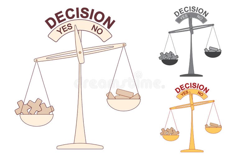 Plus and Minus on Decision Scale Stock Vector - Illustration of ...