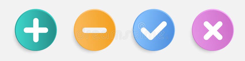 Check Box Button - Check Mark Sign - Colorful Vector Icons - Isolated ...