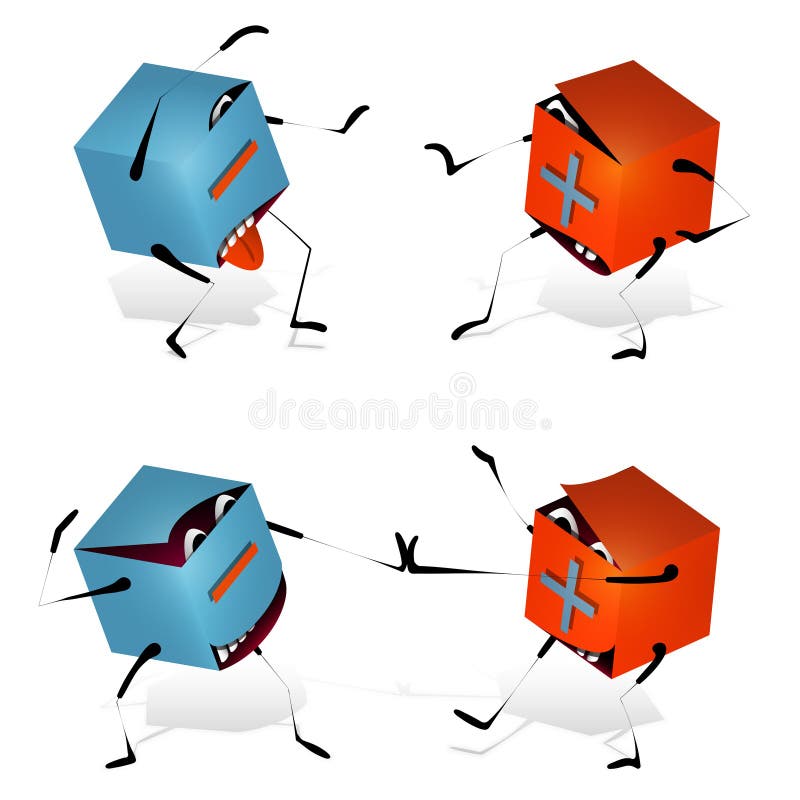 Plus and Minus Funny Toy Blocks Stock Illustration - Illustration of ...