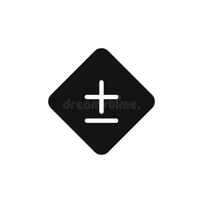 Plus Minus Icon Isolated on White Background Stock Vector ...