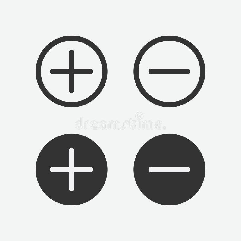 Plus and Minus Icon. Plus and less Icon Simple Add Sign Vector Stock ...
