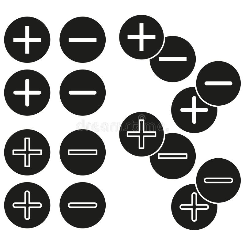 Plus Minus Icon. Zoom Button Symbol. Scale Adjust Image. Vector Control ...