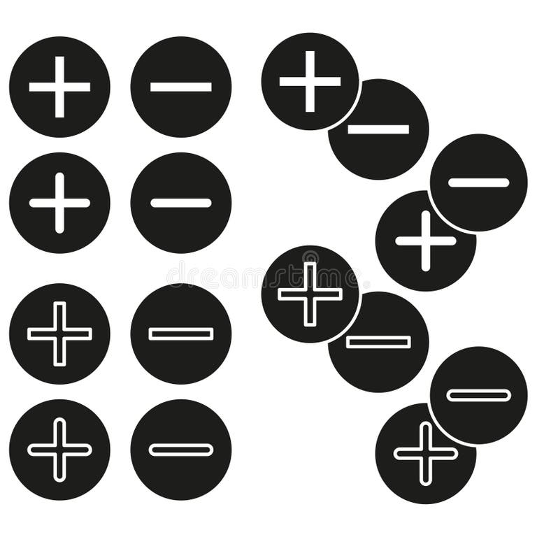 Plus Minus Icon. Zoom Button Symbol. Scale Adjust Image. Vector Control ...