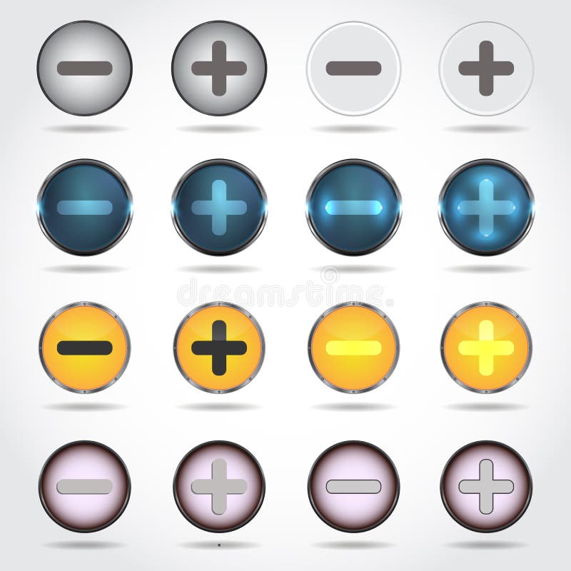 Plus and minus signs stock vector. Illustration of minus - 11571962