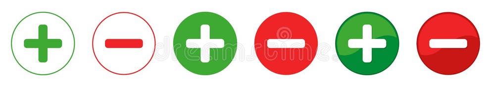 Plus and Minus. Set Illustration Stock Illustration - Illustration of ...