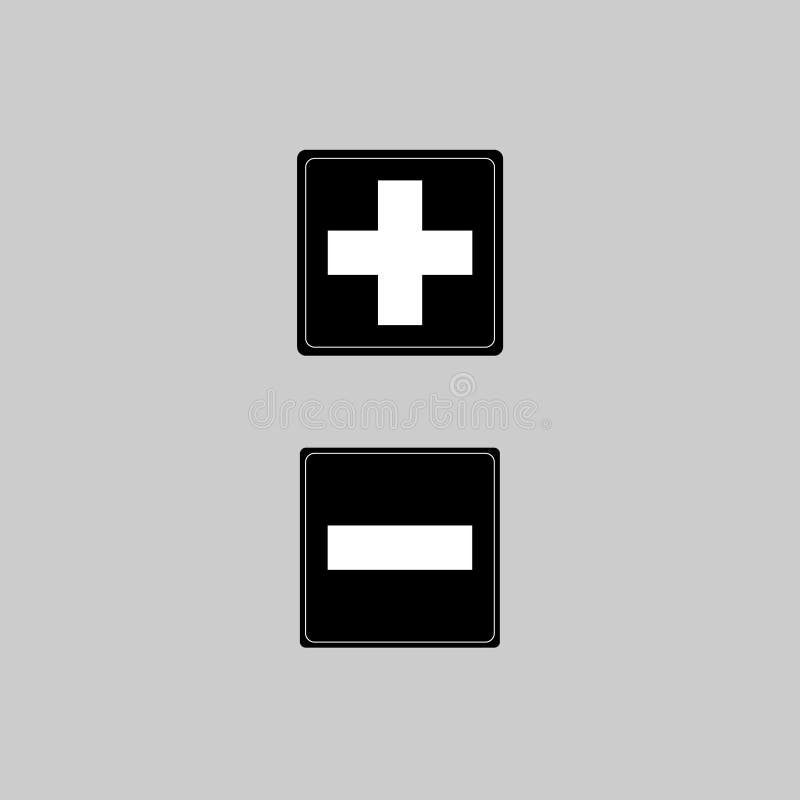 Plus and minus sign vector stock vector. Illustration of symbol - 209365491