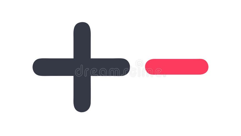 Plus Minus Symbols Icon, Basic Math Operators, Calculation, Vector ...