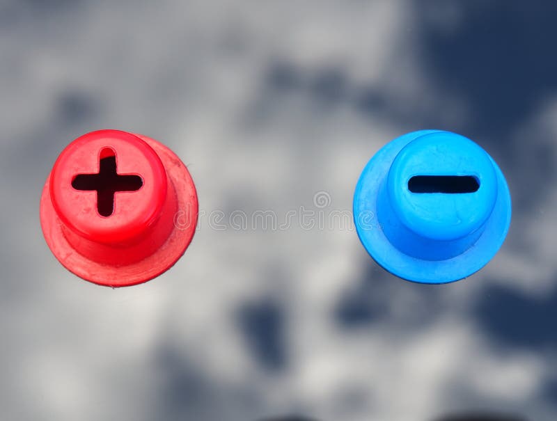 Plus and Minus. Two Opposite Poles Stock Image - Image of happiness ...