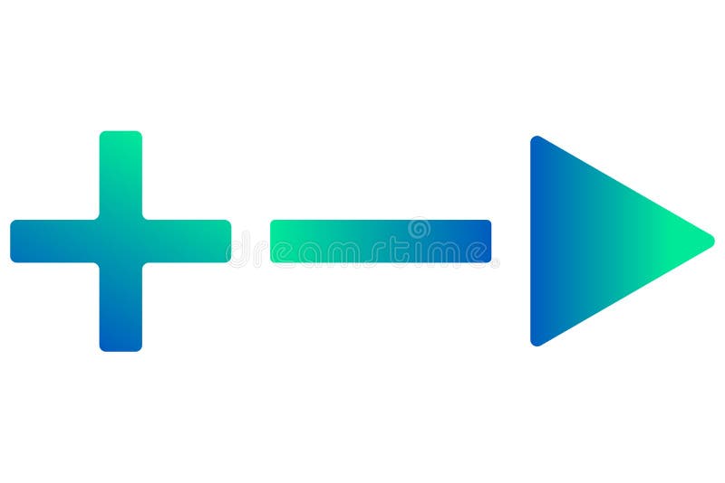 Plus Minus Volume Play + - Buttons Stock Vector - Illustration of black ...