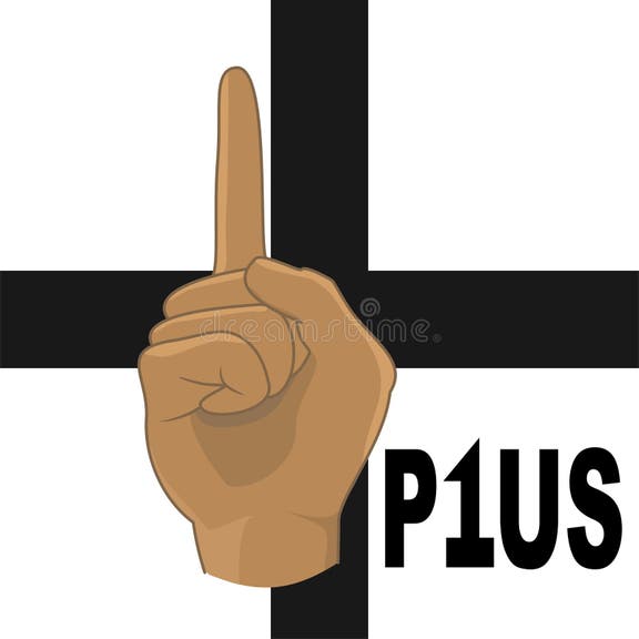 Plus One +1 Hand Gesture Sign Concept Design Stock Vector ...