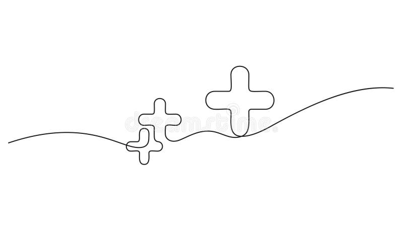 Plus One Line Drawing in Positive Thinking and Business Growth Stock ...