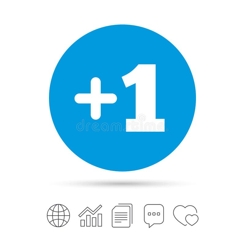 Plus One Sign. Add One Symbol Stock Vector - Illustration of heart ...