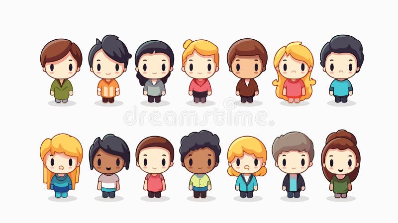 Plus People Vector Icon Cartoon Stock Vector - Illustration of vector ...