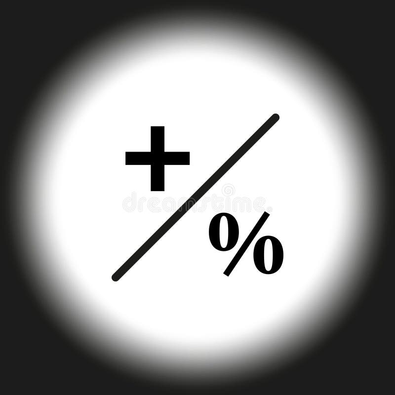 Plus and Percent Icon. Black Symbols on White Circular Background ...