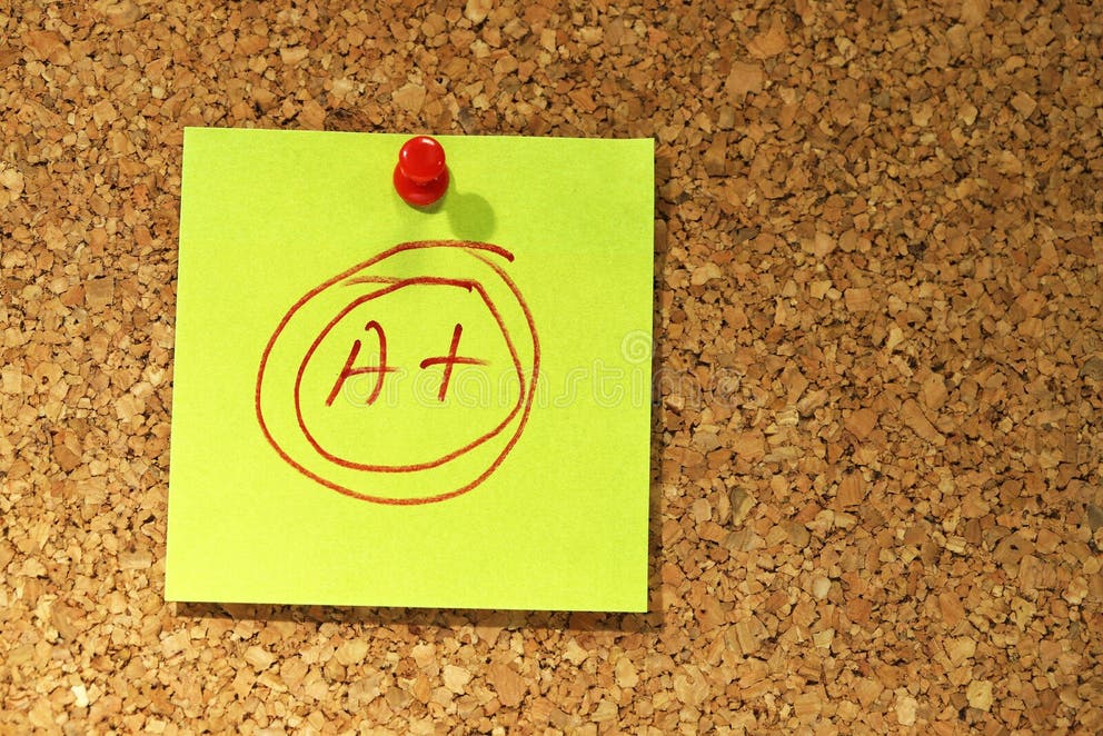 A plus post it stock image. Image of expert, advanced - 178191839