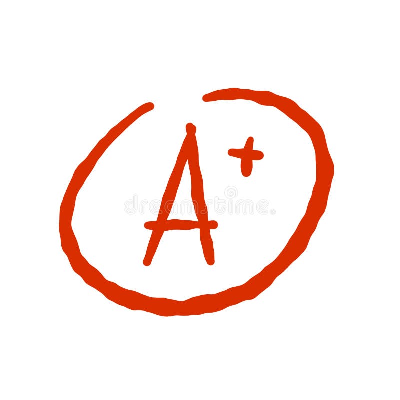 A Plus Red Grade Mark. School Excellent Test and Exam. Stock Vector ...