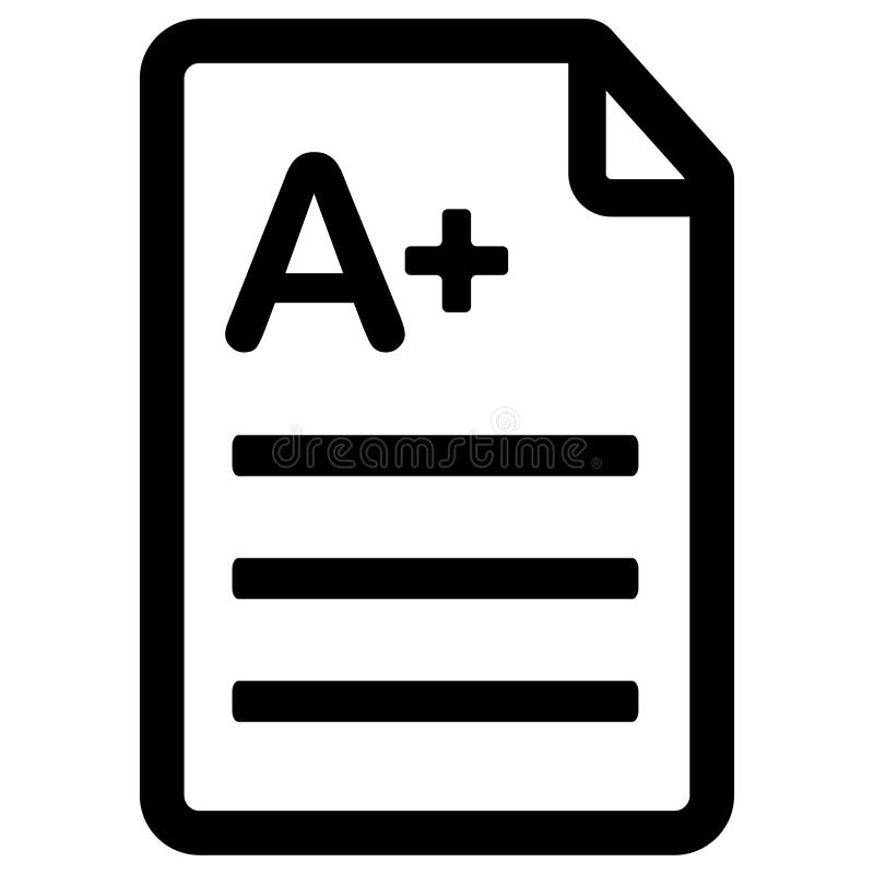 A Plus Report Card Illustration. Stock Vector - Illustration of symbol ...