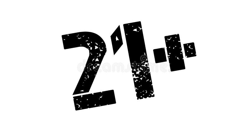 21 plus rubber stamp stock illustration. Illustration of product - 83187659