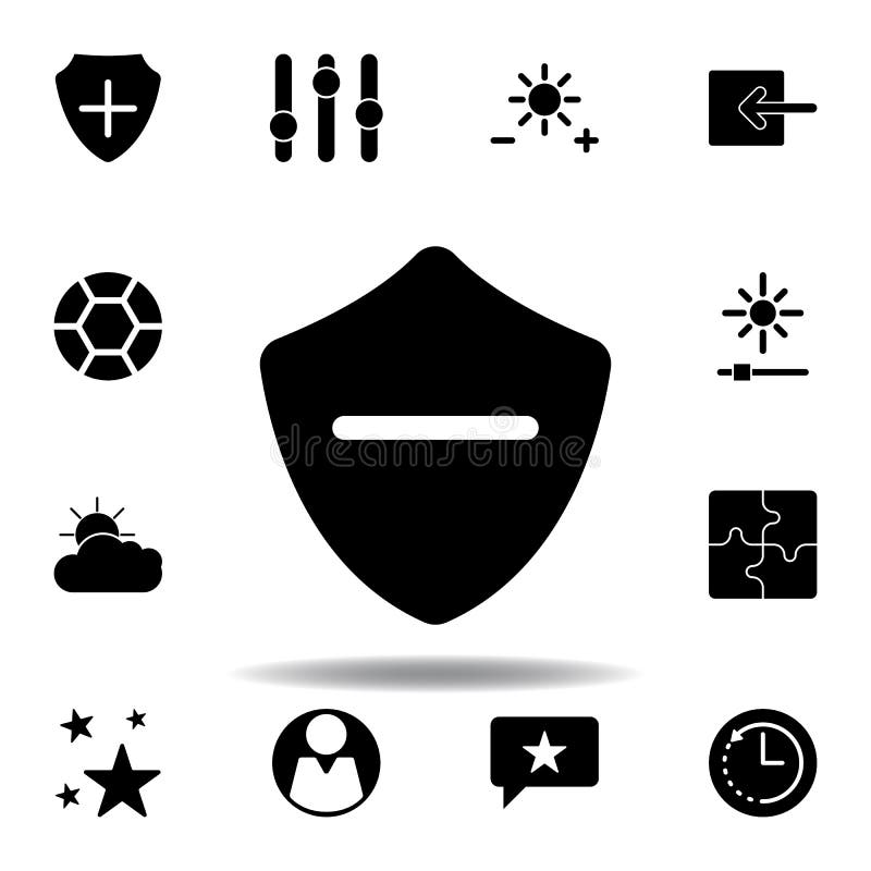 Plus in Shield Outline Icon. Signs and Symbols Can Be Used for Web ...