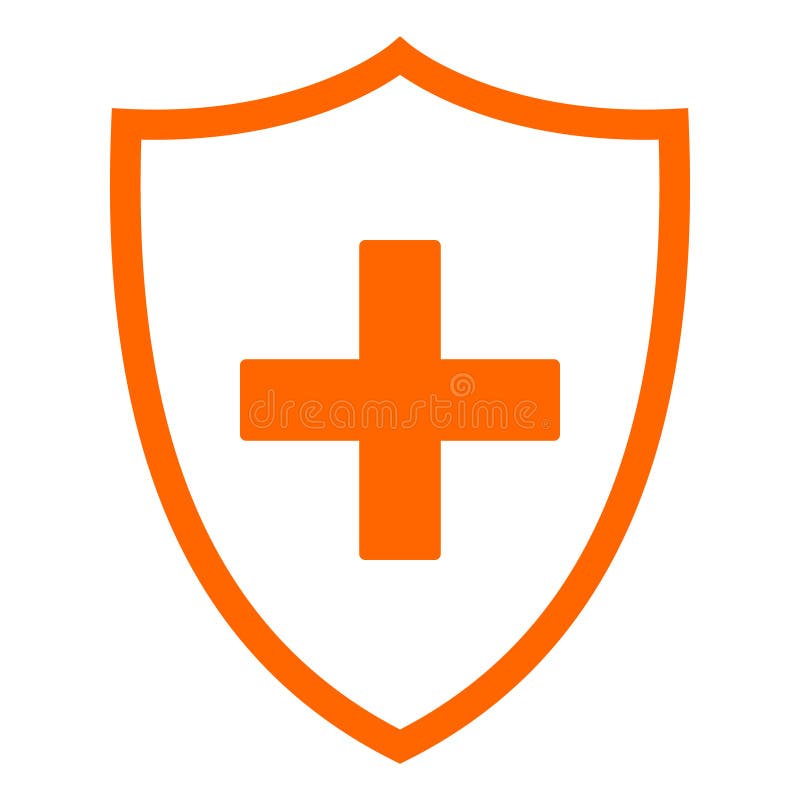 Plus and shield stock vector. Illustration of symbol - 180912034