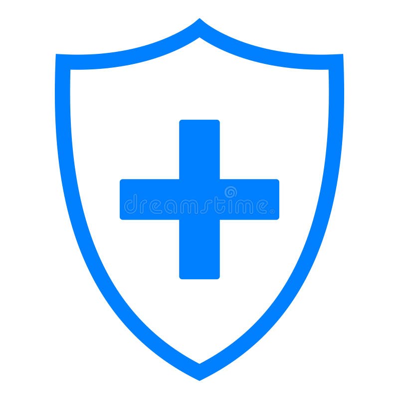 Plus and shield stock vector. Illustration of symbol - 180912034