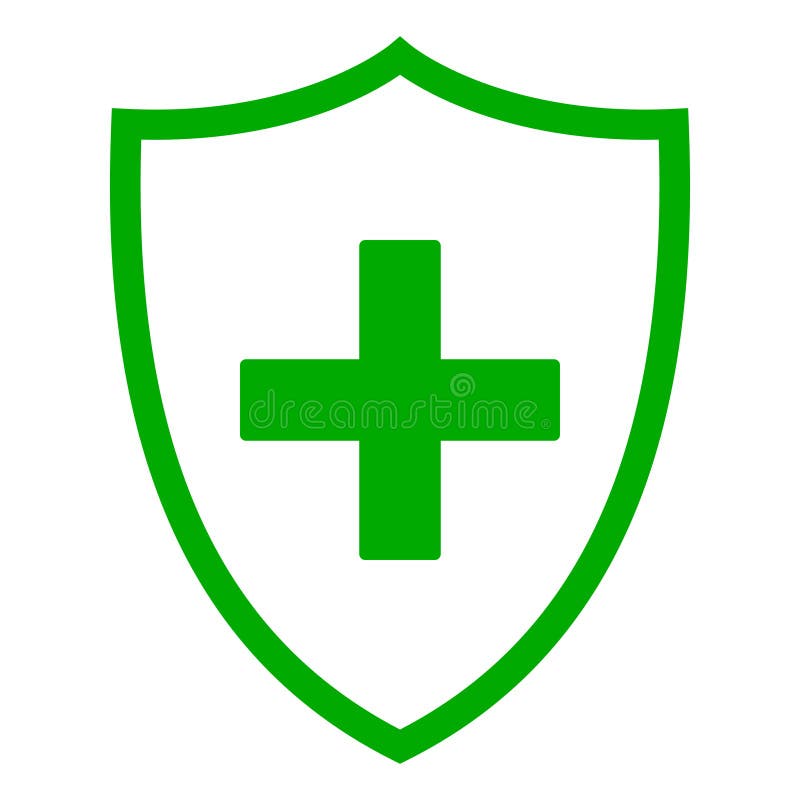 Plus and shield stock vector. Illustration of symbol - 180912034